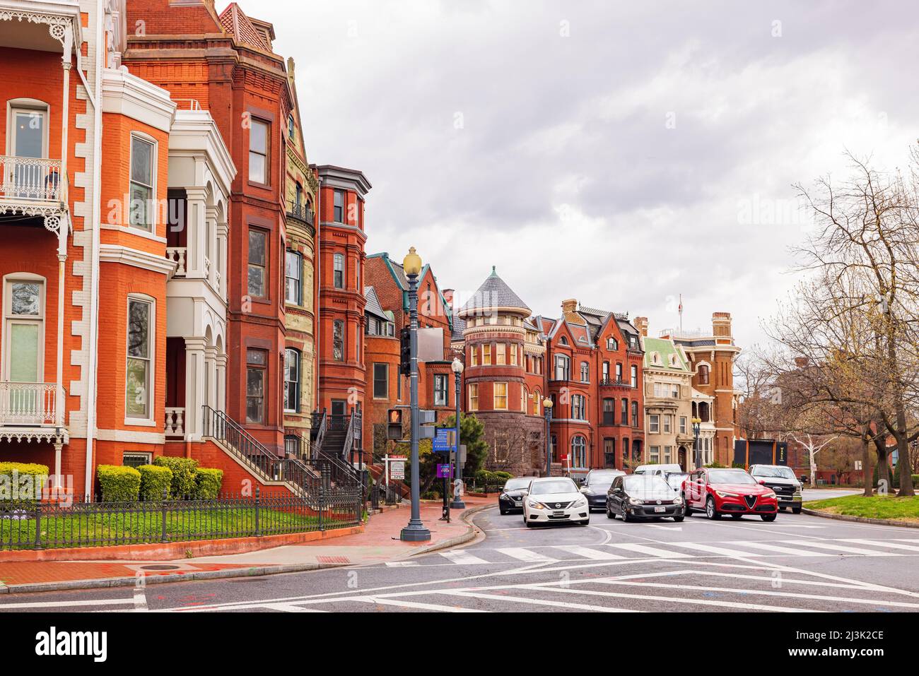 Washington DC, MAR 31 2022 - Overcast view of John Logan House and some ...