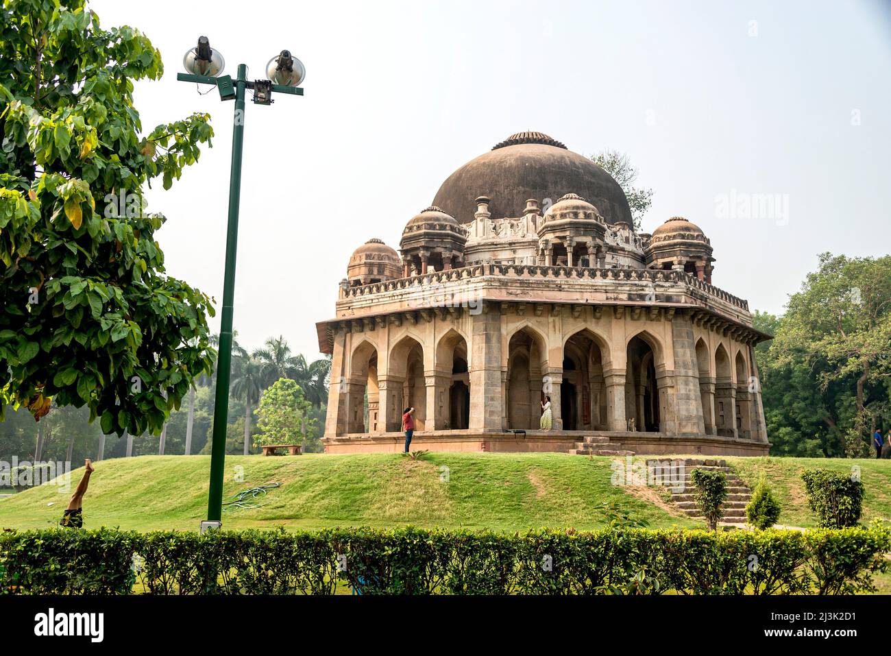 Traditional Indian architecture of a Hindu temple in Lohdi Park, with a ...