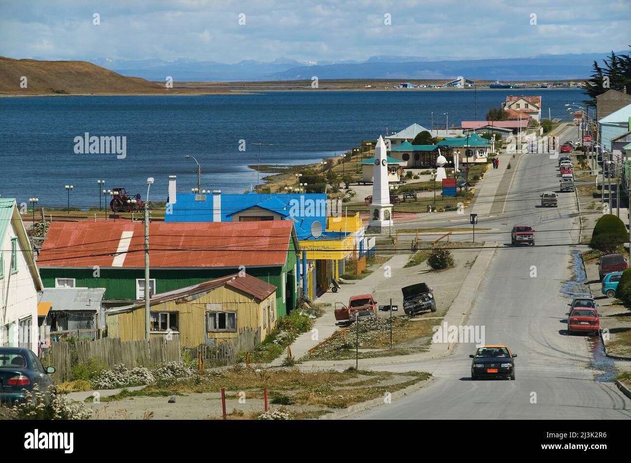The town centre, in Porvenir, Tierra del Fuego, Chile.; Porvenir ...