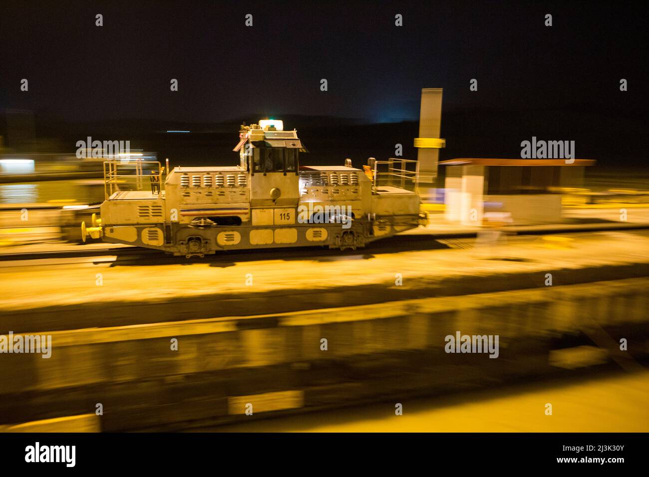 Driving engine, attached to an expedition cruise ship, guides the ...
