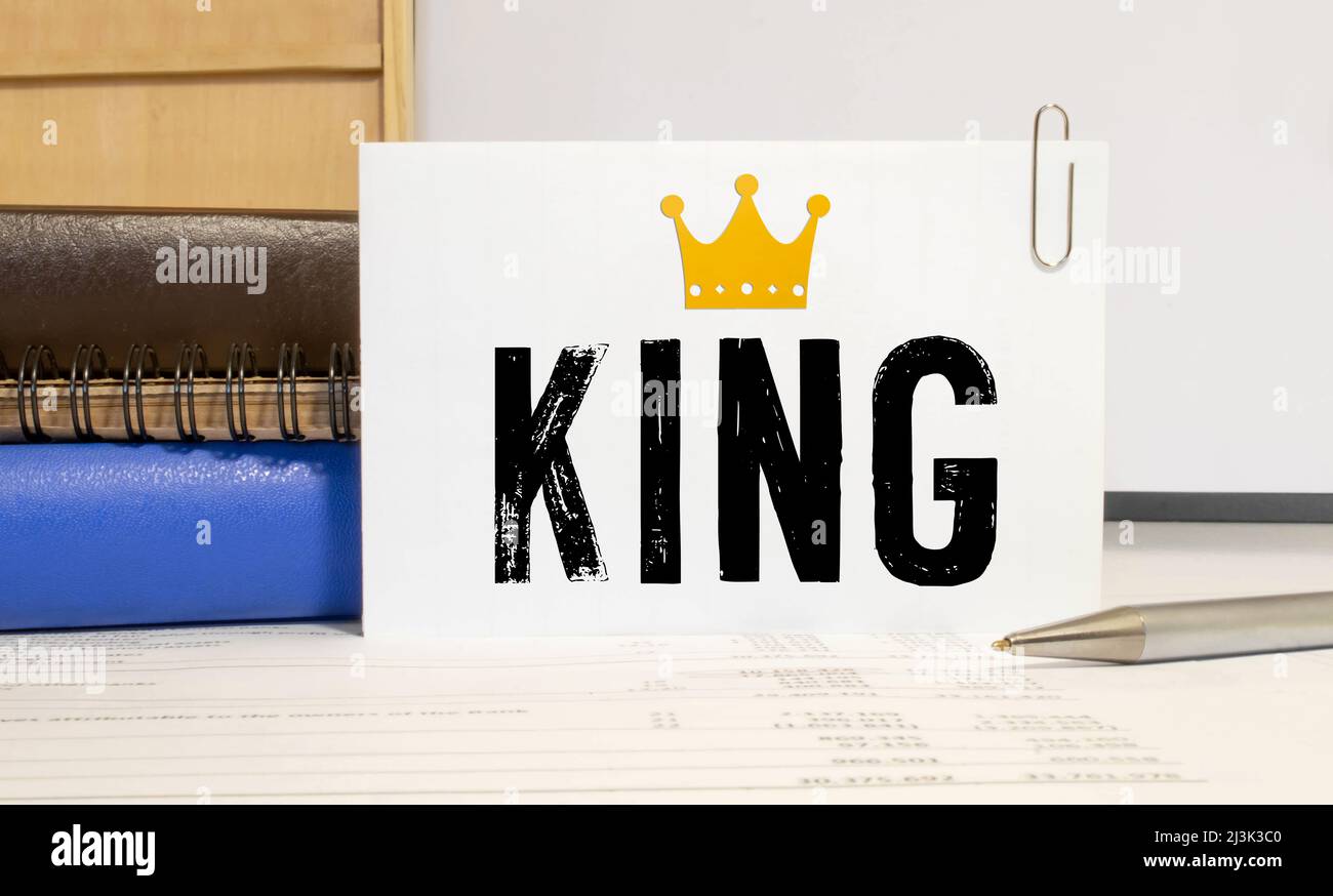 White card on the black background with text Content is King Stock ...