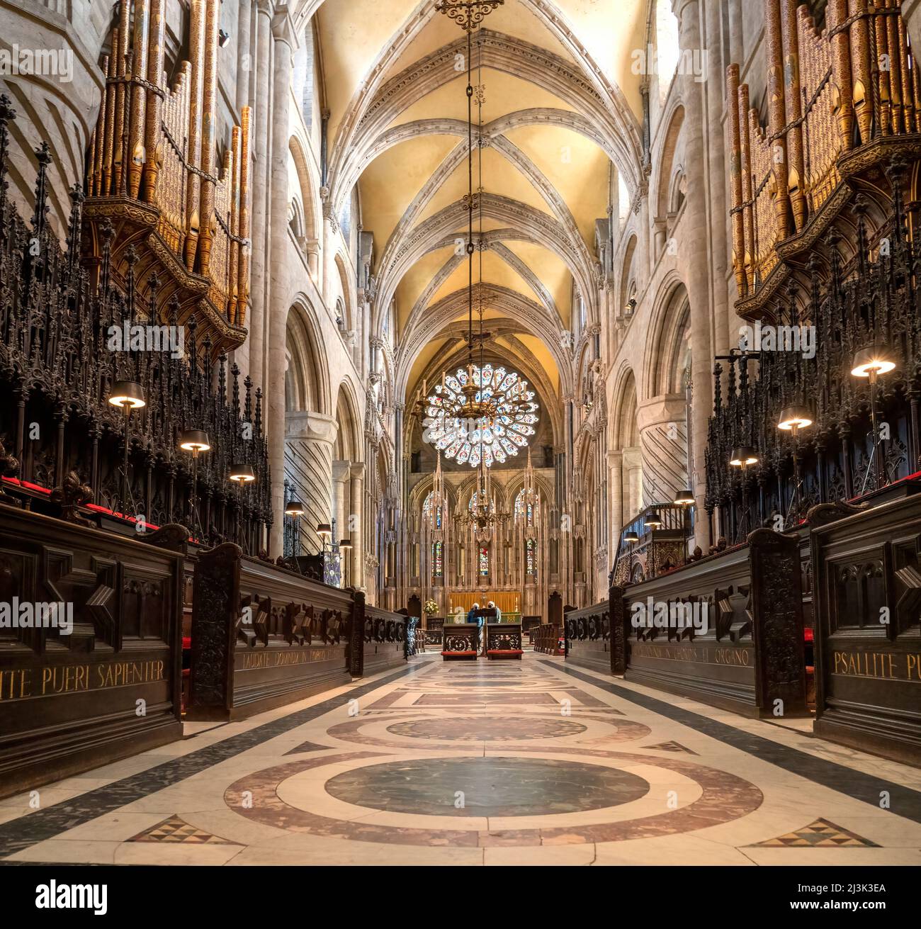 Ornate interior of Durham Cathedral; Durham, England Stock Photo - Alamy