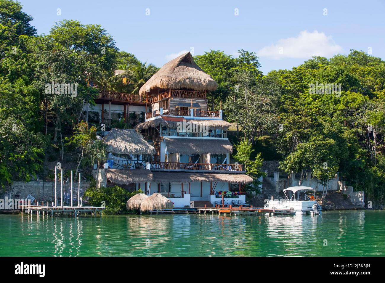 Accommodations on the Bacalar Lagoon, Mexico; Bacalar, Quintana Roo ...