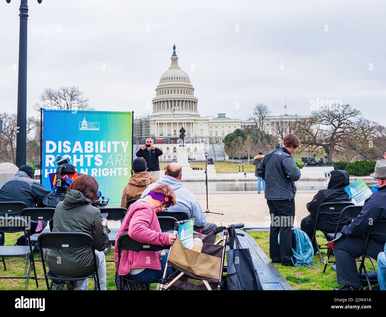 Washington DC, MAR 30 2022 - Overcast view of the Disability Rights Are ...