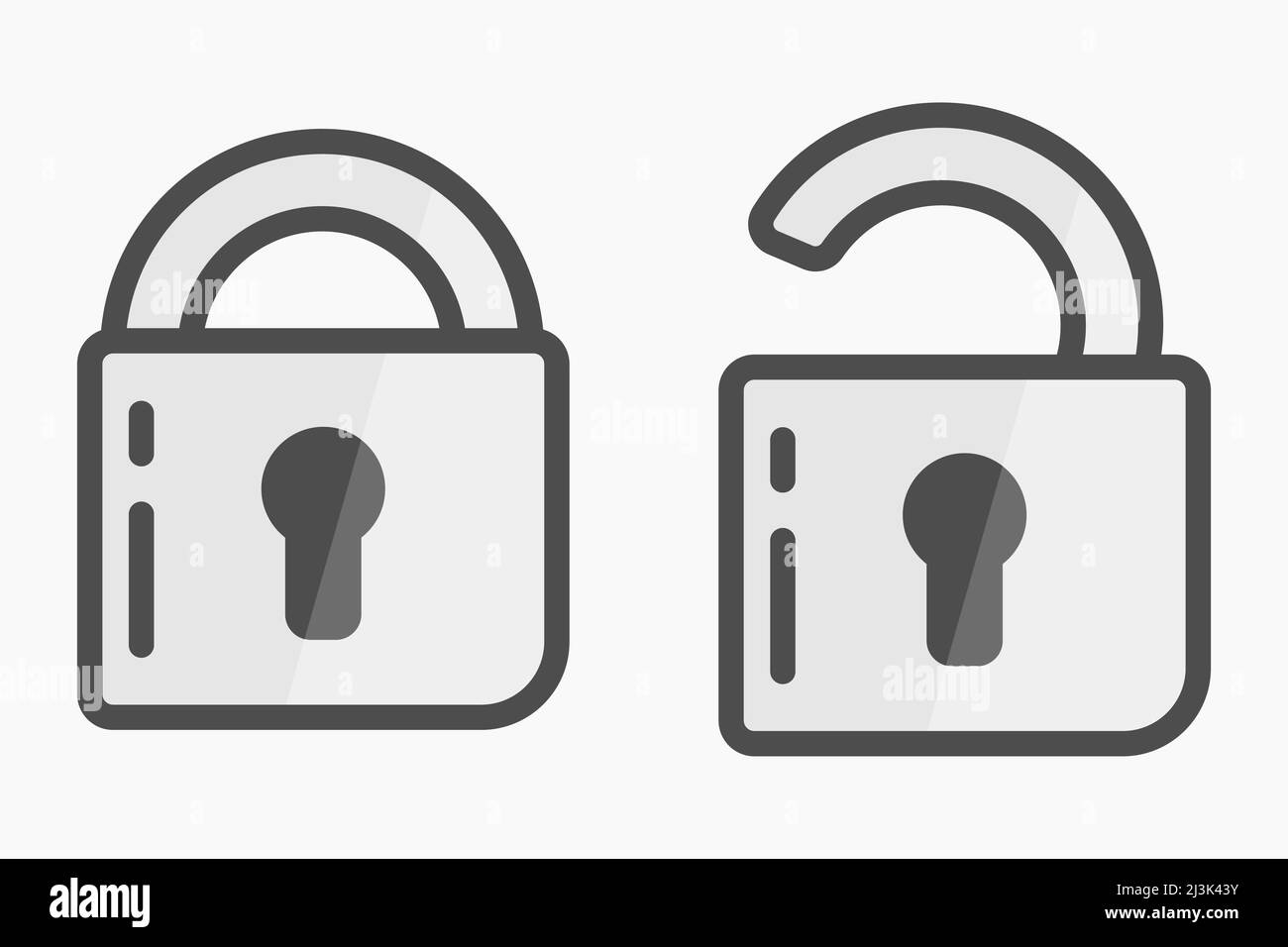 padlock open closed icon vector flat illustration Stock Vector Image ...