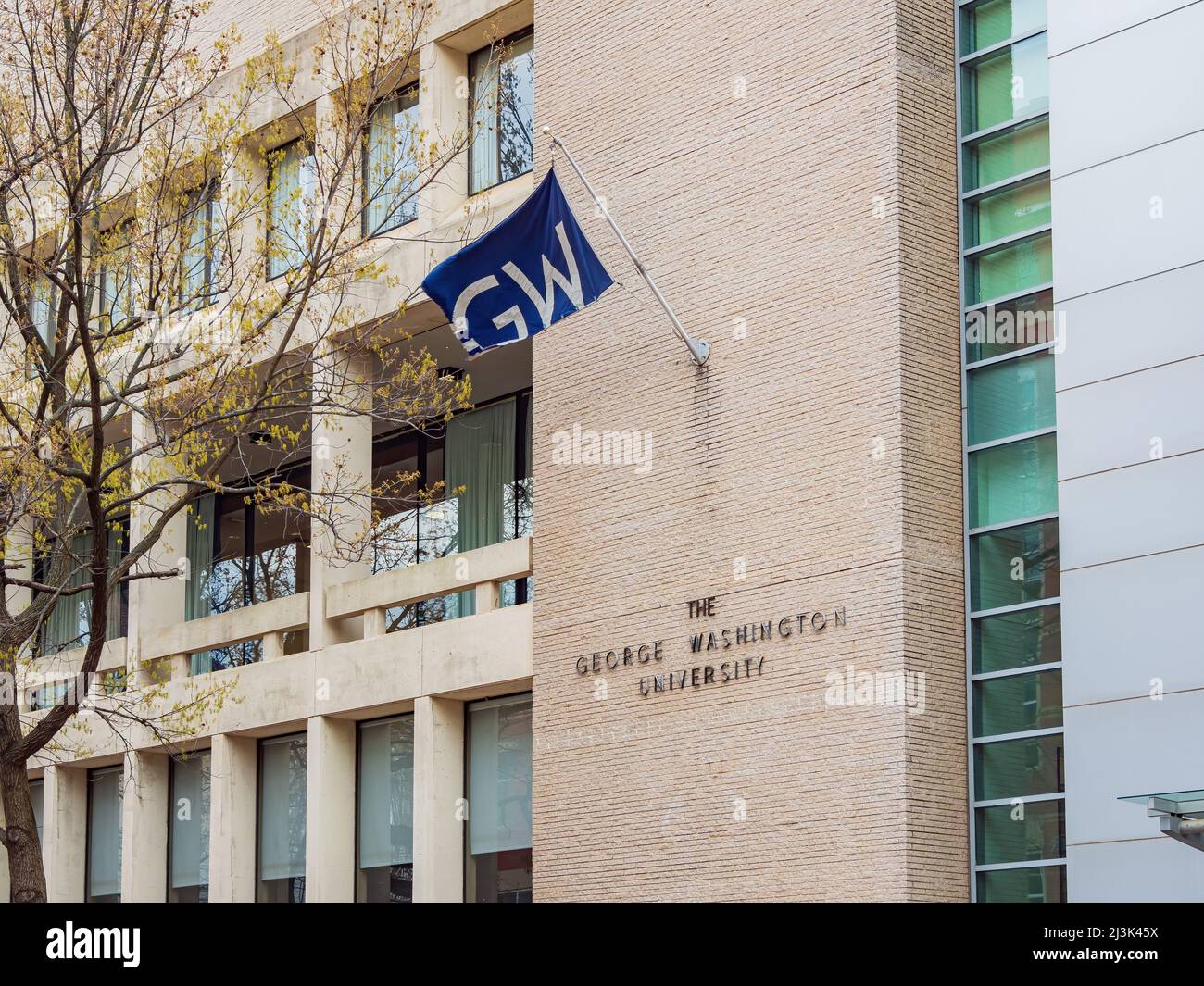 The george washington university sign building exterior hi-res stock ...