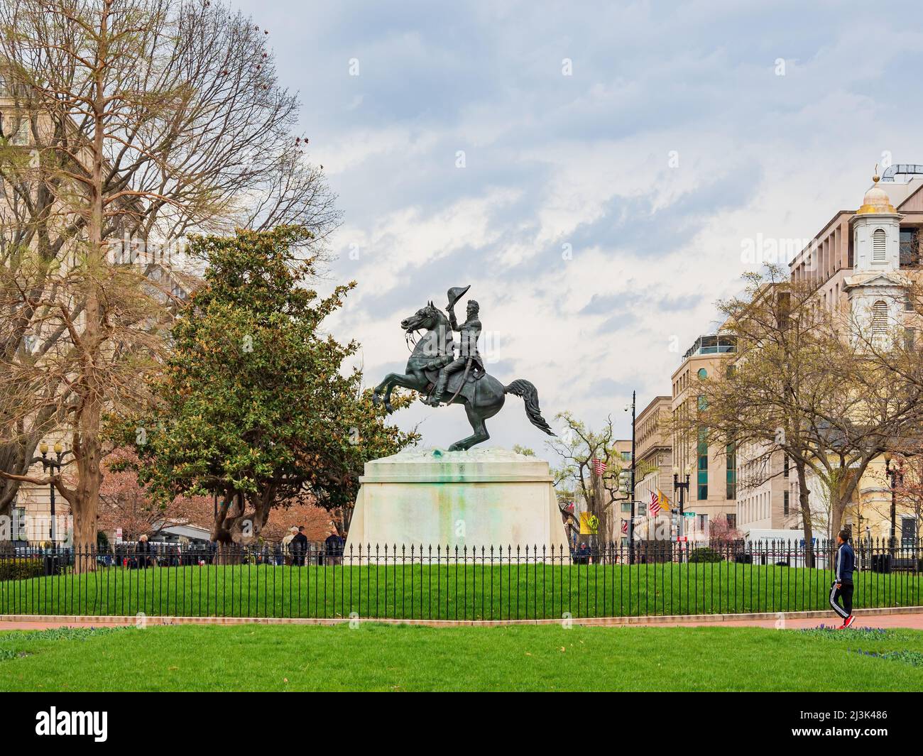 Washington DC, MAR 31 2022 - Overcast view of bronze Statue in ...