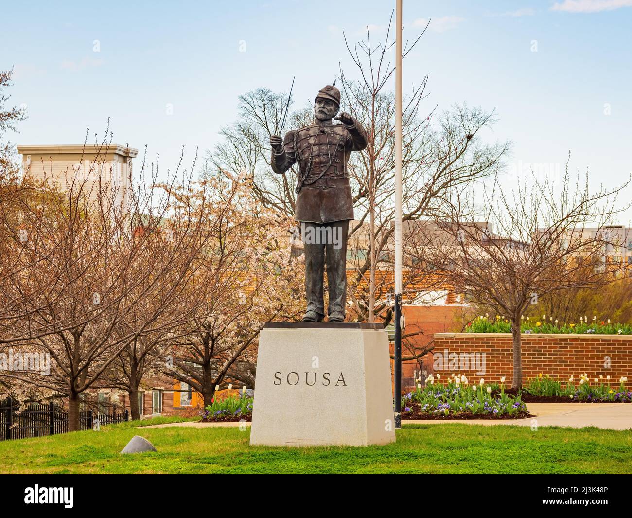 Washington DC, APR 1 2022 - Overcast view of the Sousa statue in United ...
