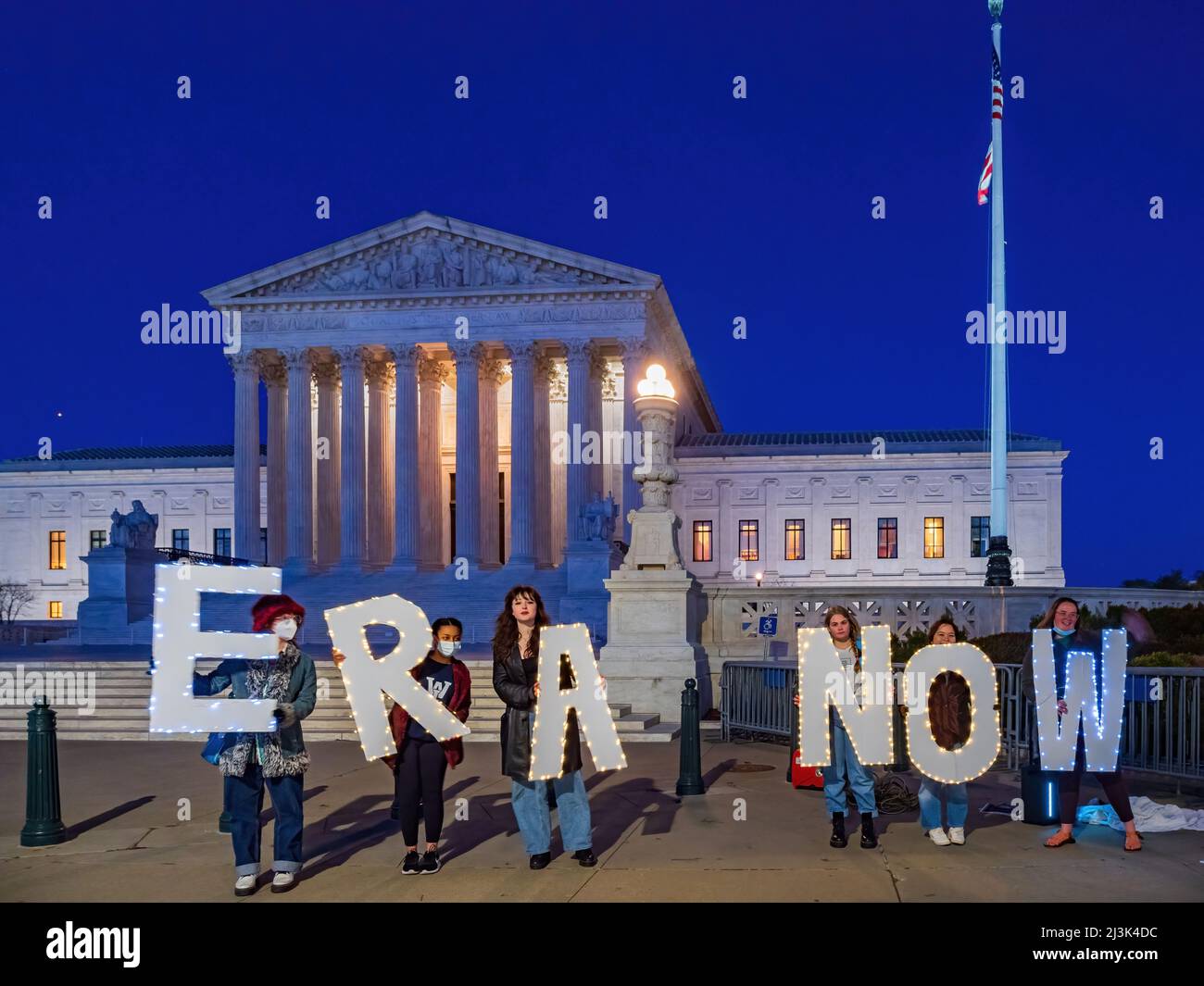 Washington DC, APR 1 2022 - Girls holding Equal Rights Amendment sign ...
