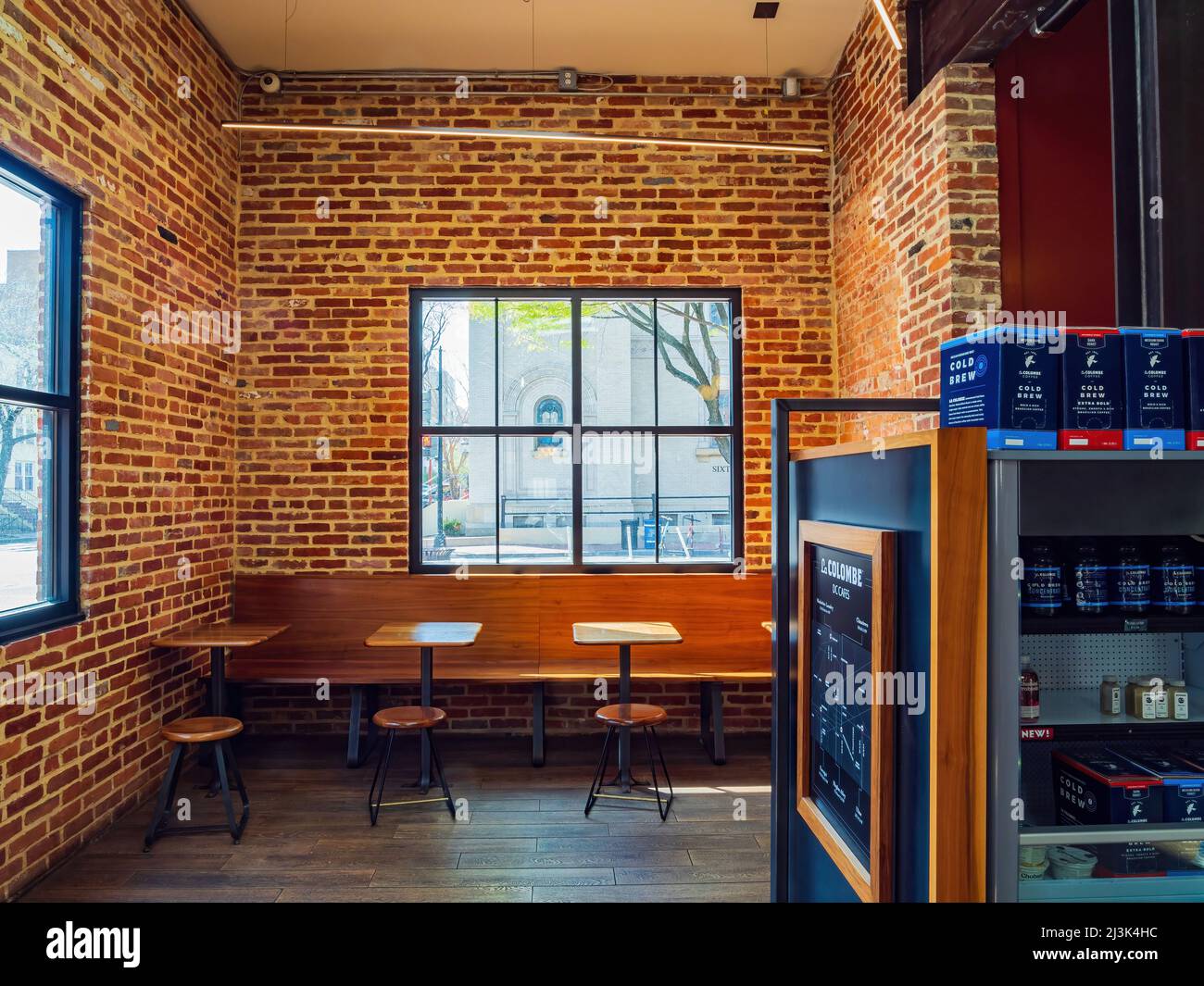 Washington DC, APR 4 2022 - Interior view of the La Colombe coffee shop ...