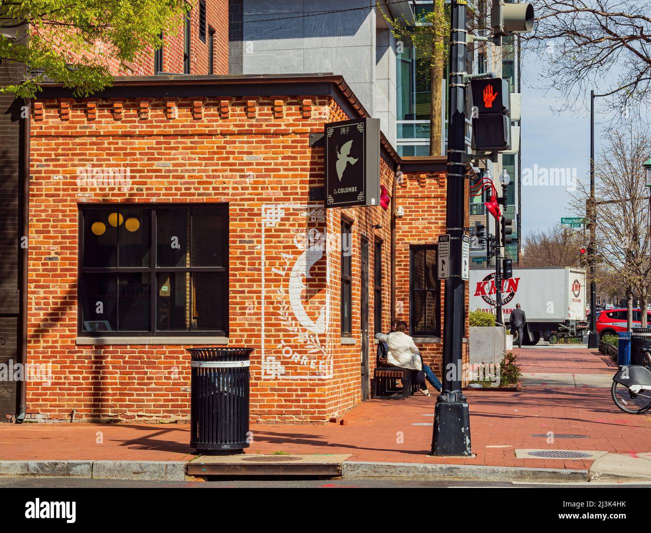 Washington DC, APR 4 2022 - Sunny view of the La Colombe coffee shop ...