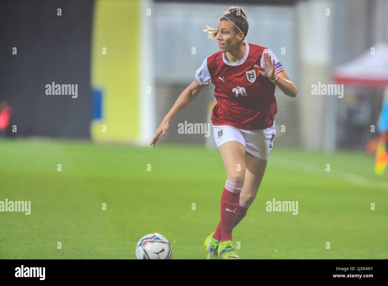 Lisa Marie Makas in action during the FIFA WWC 2023 qualifying match ...