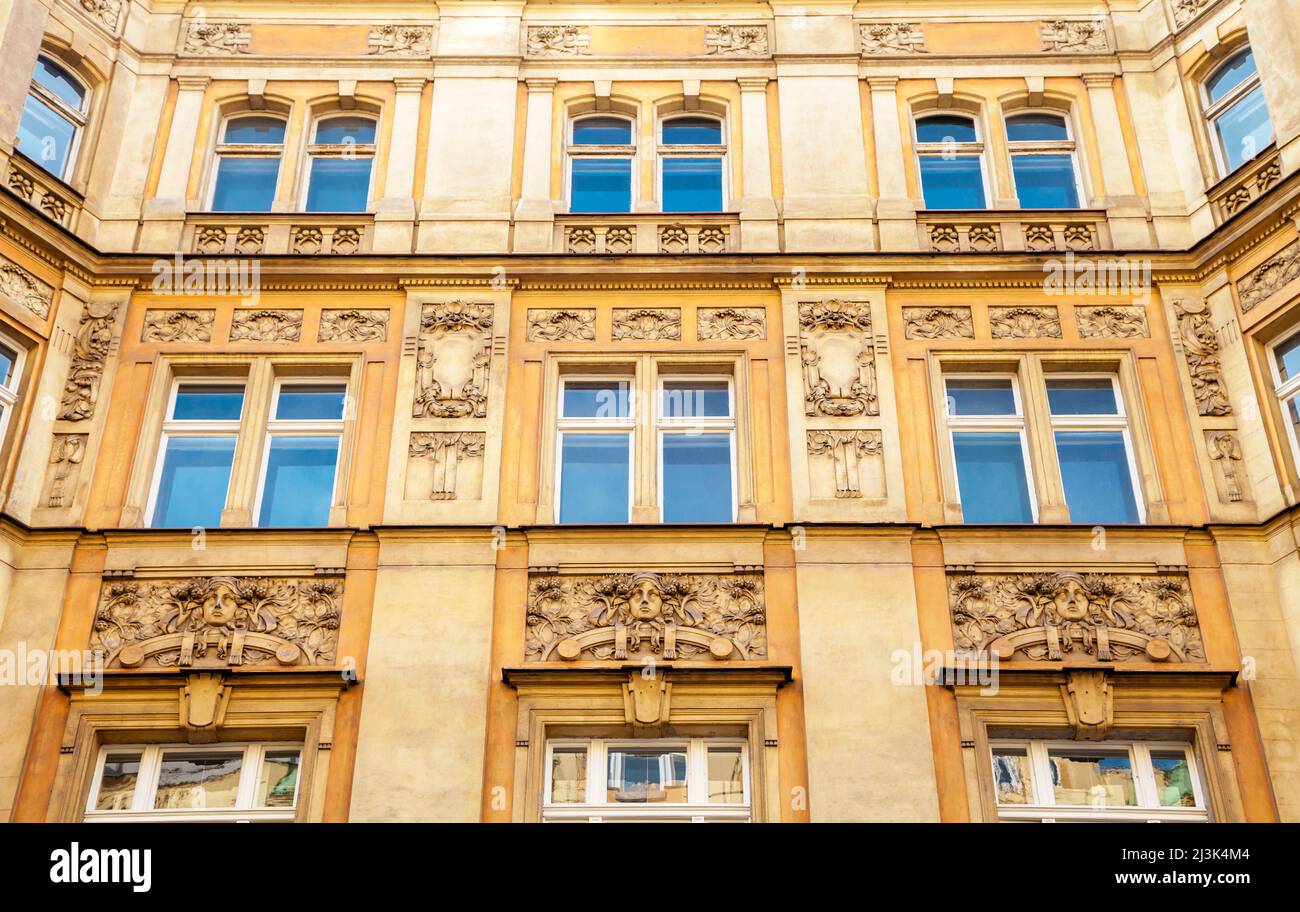 Windows of an old building, Prague Stock Photo - Alamy