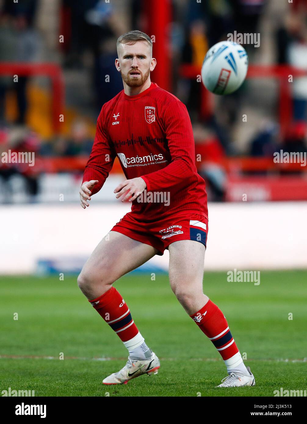 Hull KR's Rowan Milnes warms up ahead of the Betfred Challenge Cup ...