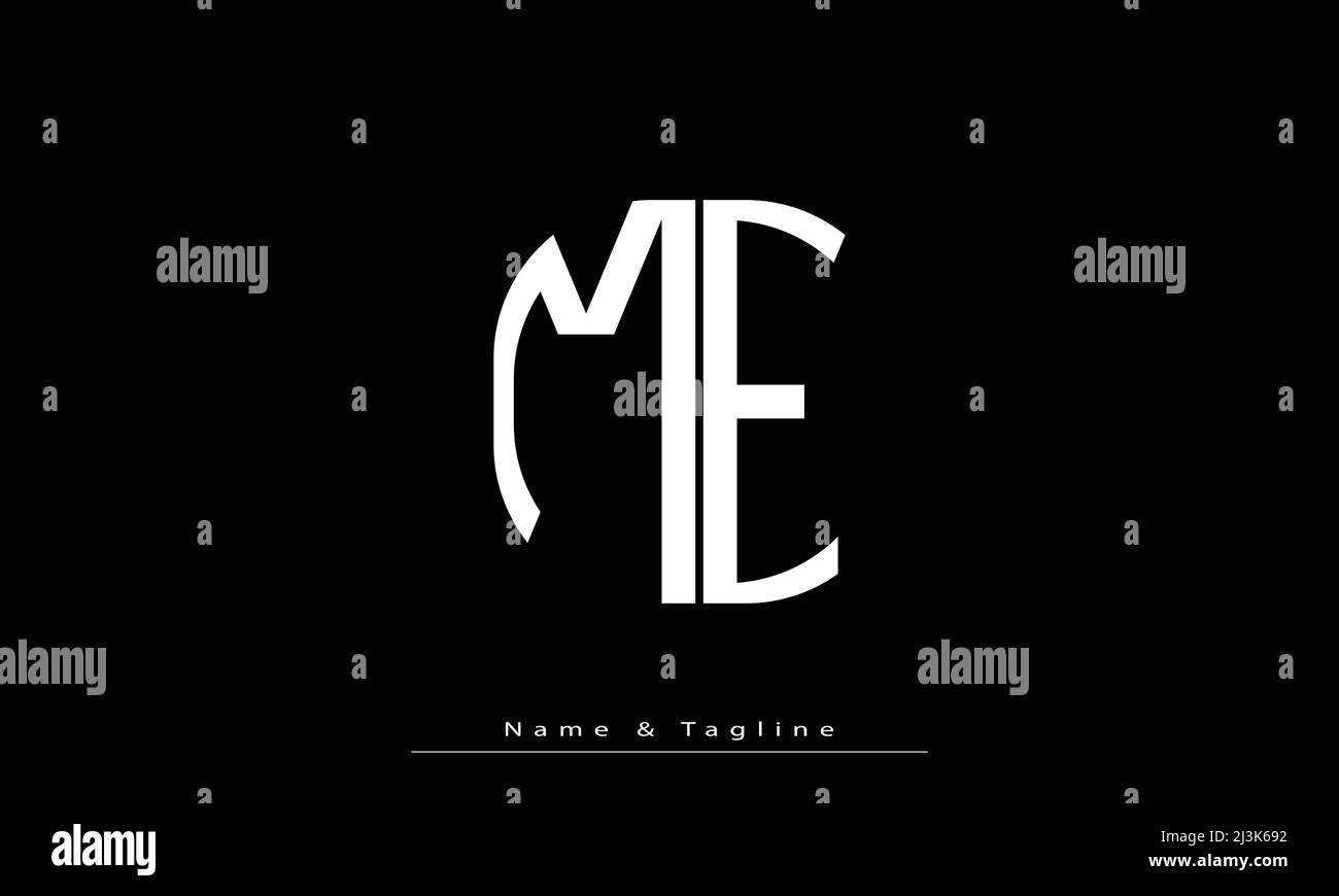 Alphabet letters Initials Monogram logo ME , EM Stock Vector Image ...