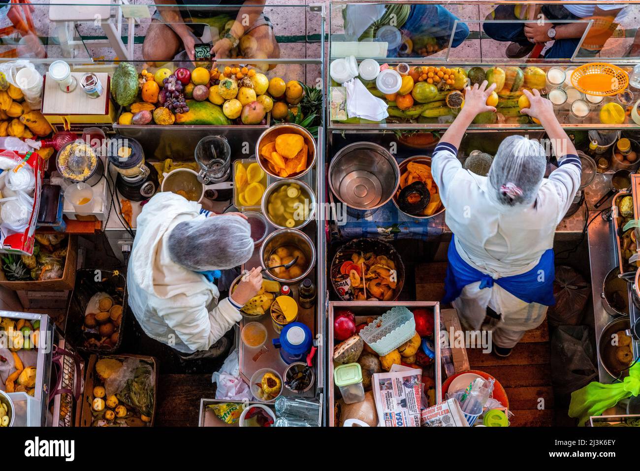 Fresh Fruit Juice Stalls At The Mercado San Camilo, Arequipa, Arequipa ...