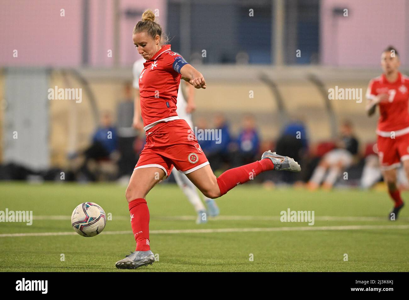 Emma Lipman (#4 Malta) during the UEFA womens world cup qualifying ...