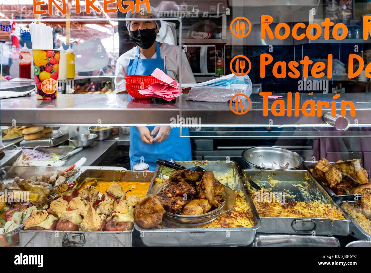 A Cafe Serving Traditional Peruvian Food Inside The San Camilo Market ...