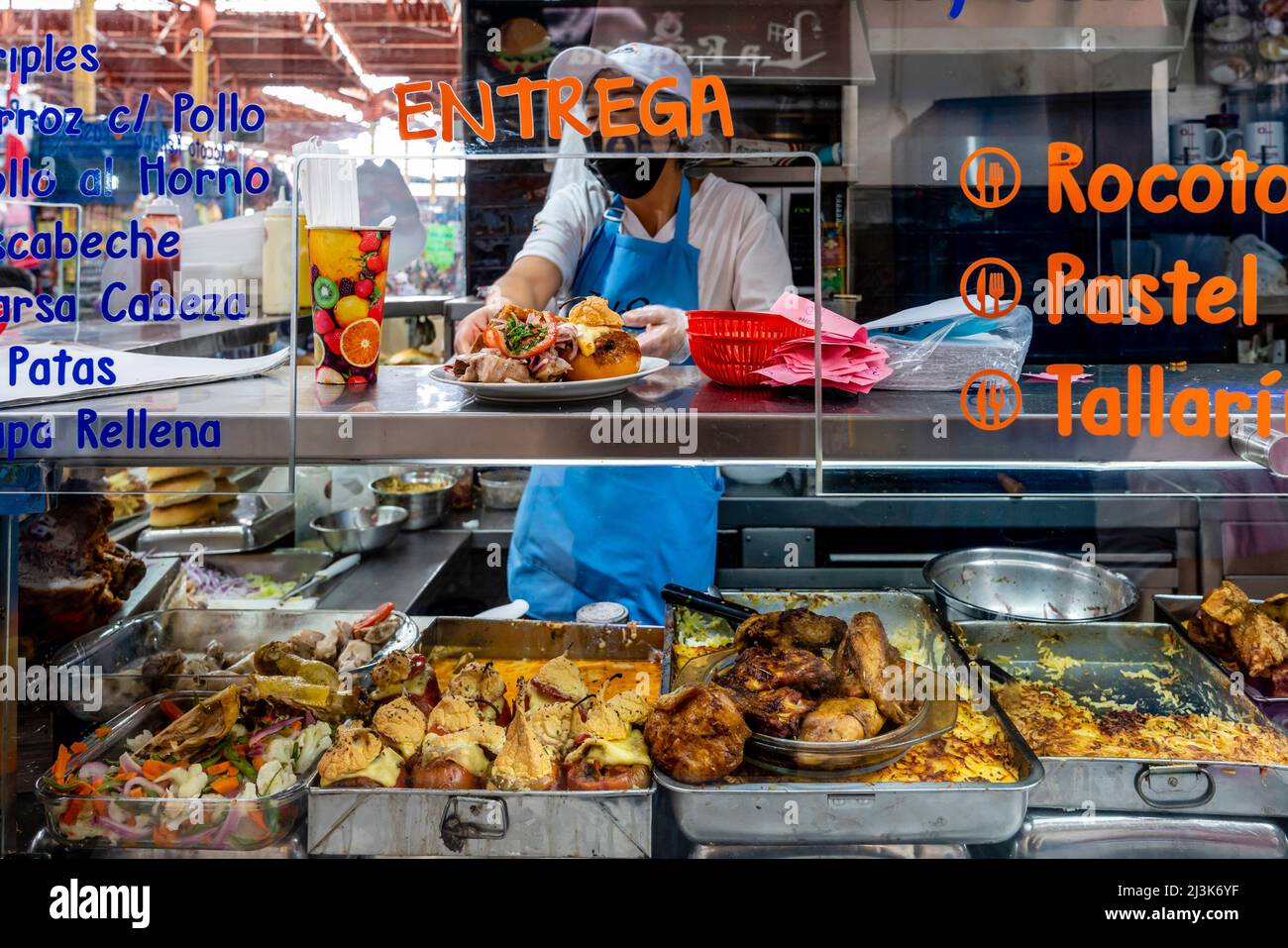 A Cafe Serving Traditional Peruvian Food Inside The San Camilo Market ...