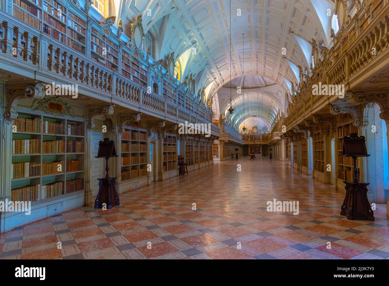 Mafra, Portugal, June 30, 2021: Library inside of the royal palace in ...