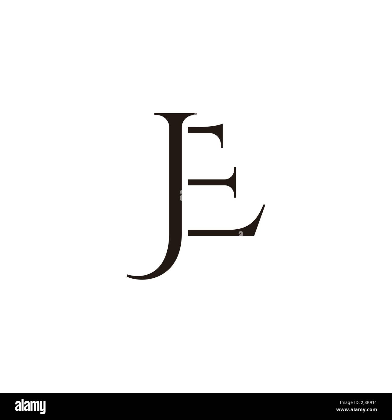 letters je simple slice design linked geometric logo vector Stock ...