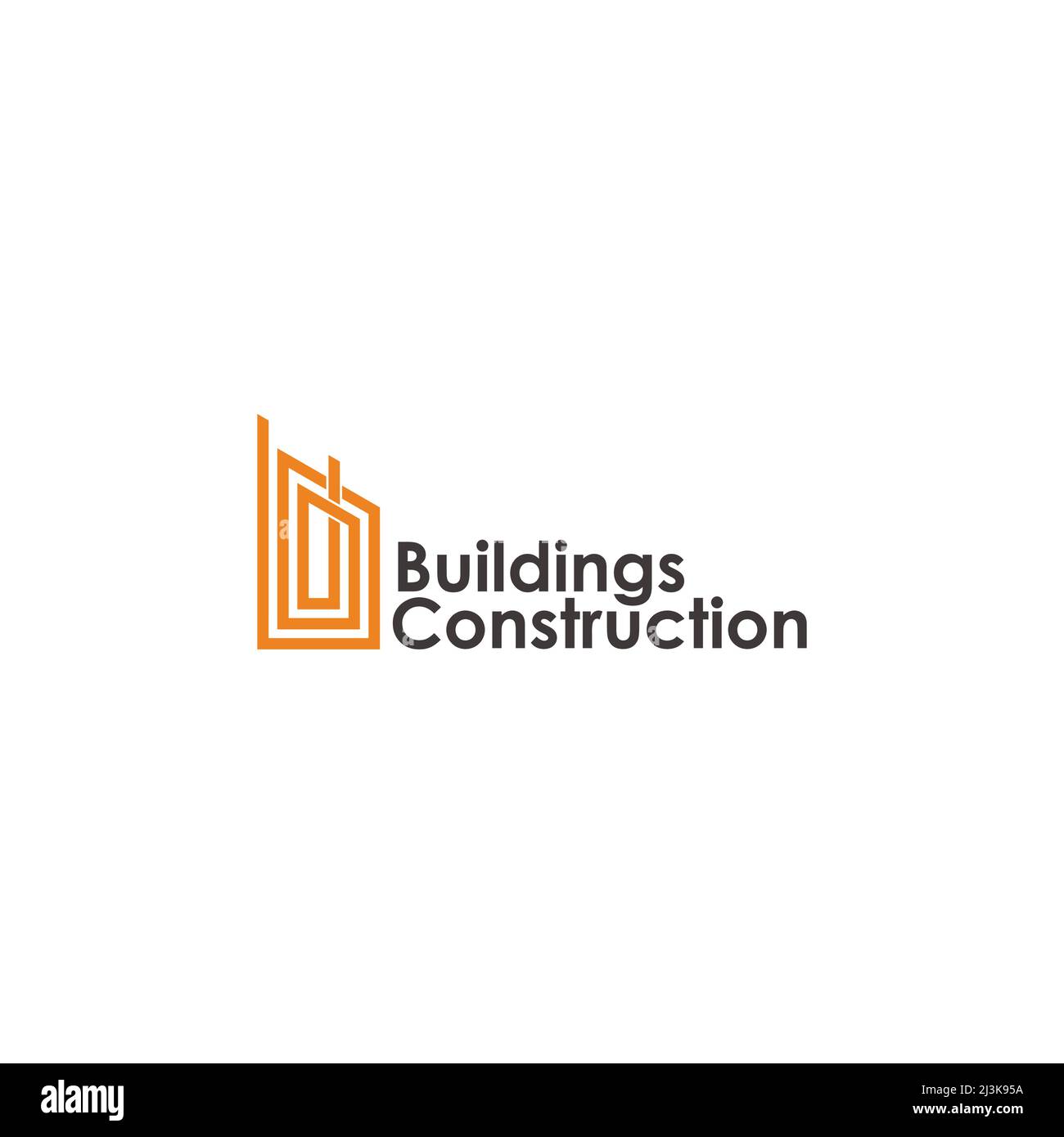 letter b abstract building construction line art logo vector Stock ...