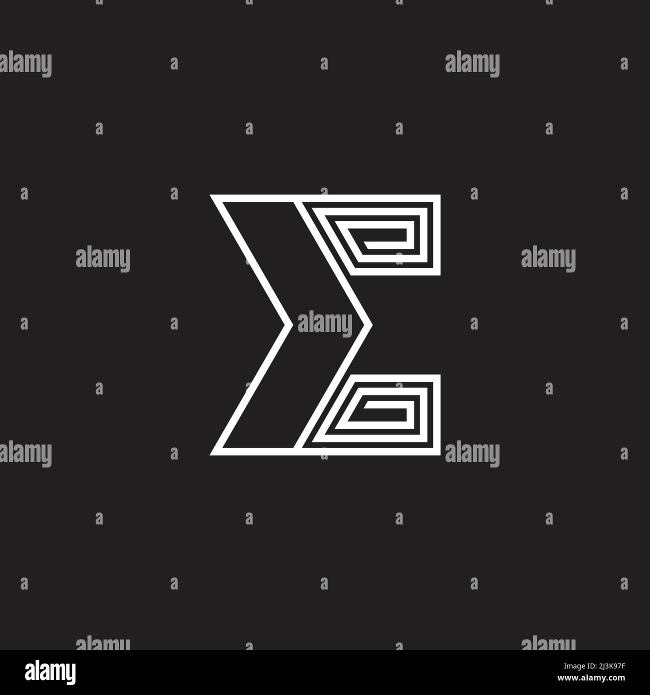 sigma symbol spiral thin line simple geometric logo vector Stock Vector ...