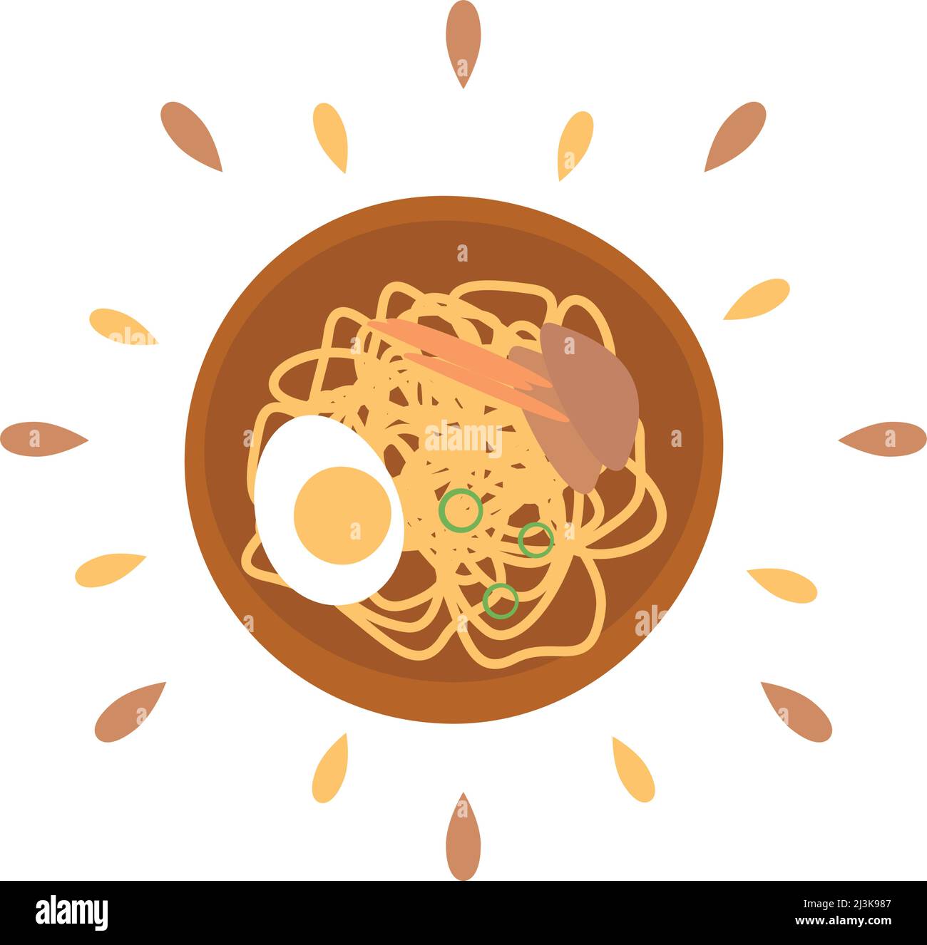 Abstract spaghetti egg spaghetti icon with spatter isolated on white ...
