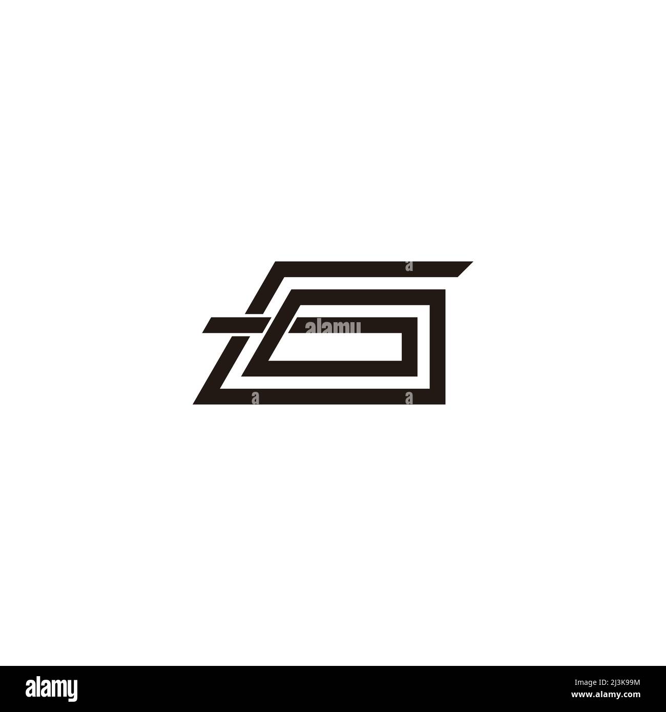 letter gg linear 3d flat overlapping line logo vector Stock Vector ...