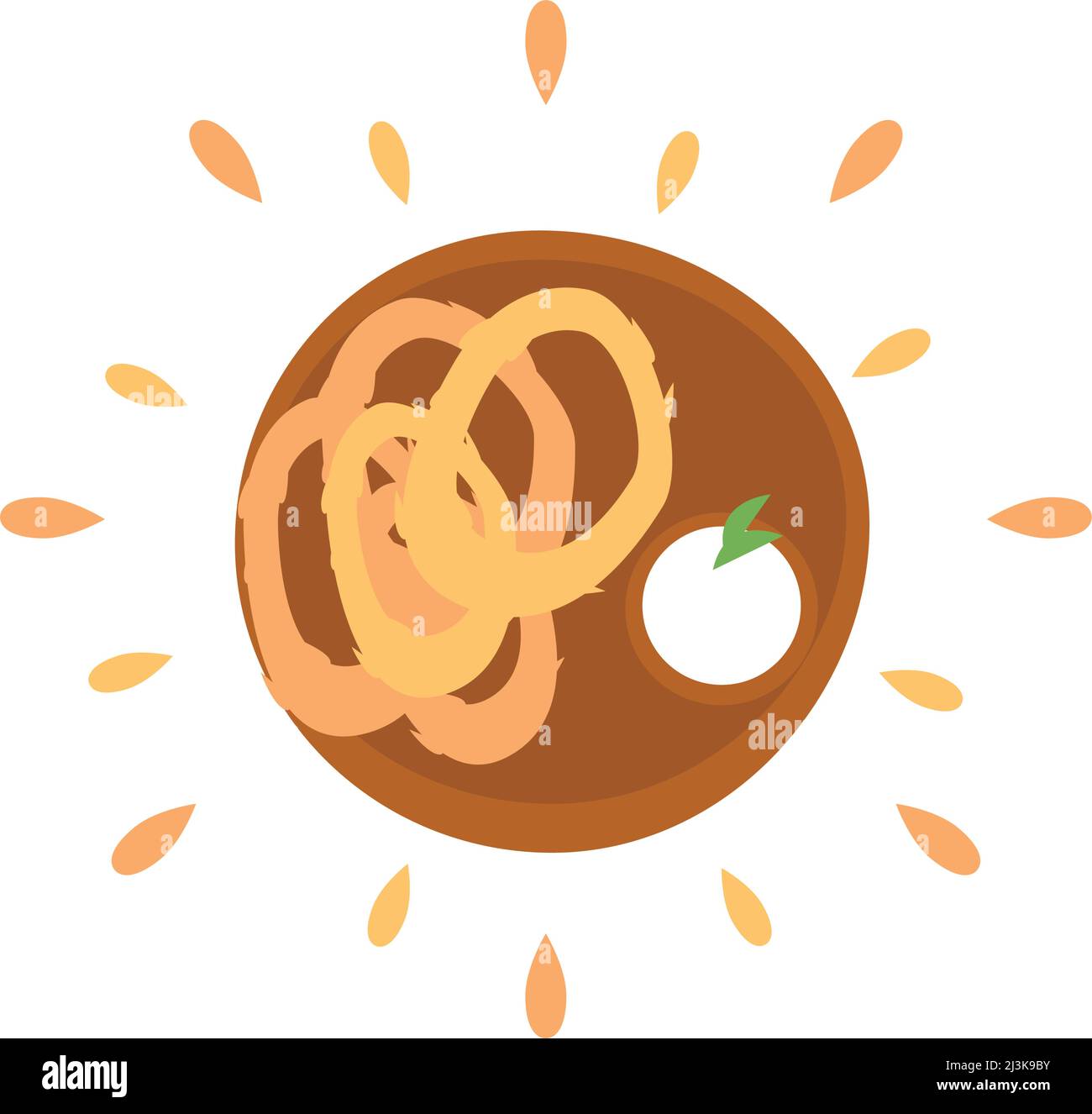 Abstract juicy onion rings icon isolated on white background - Vector ...
