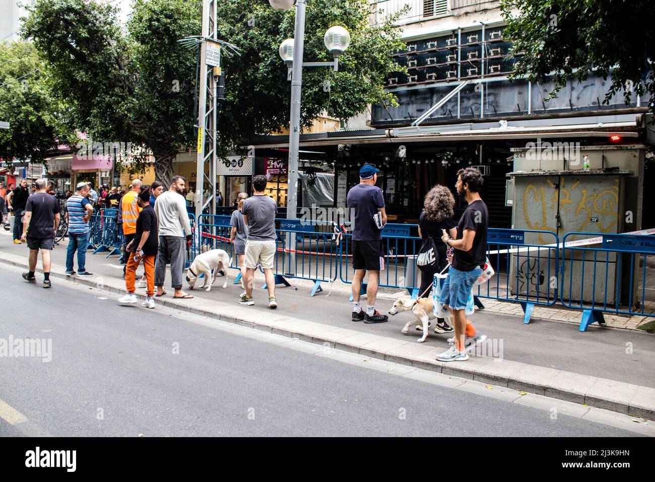 Tel Aviv, Israel - April 08, 2022 Following the Palestinian terrorist ...