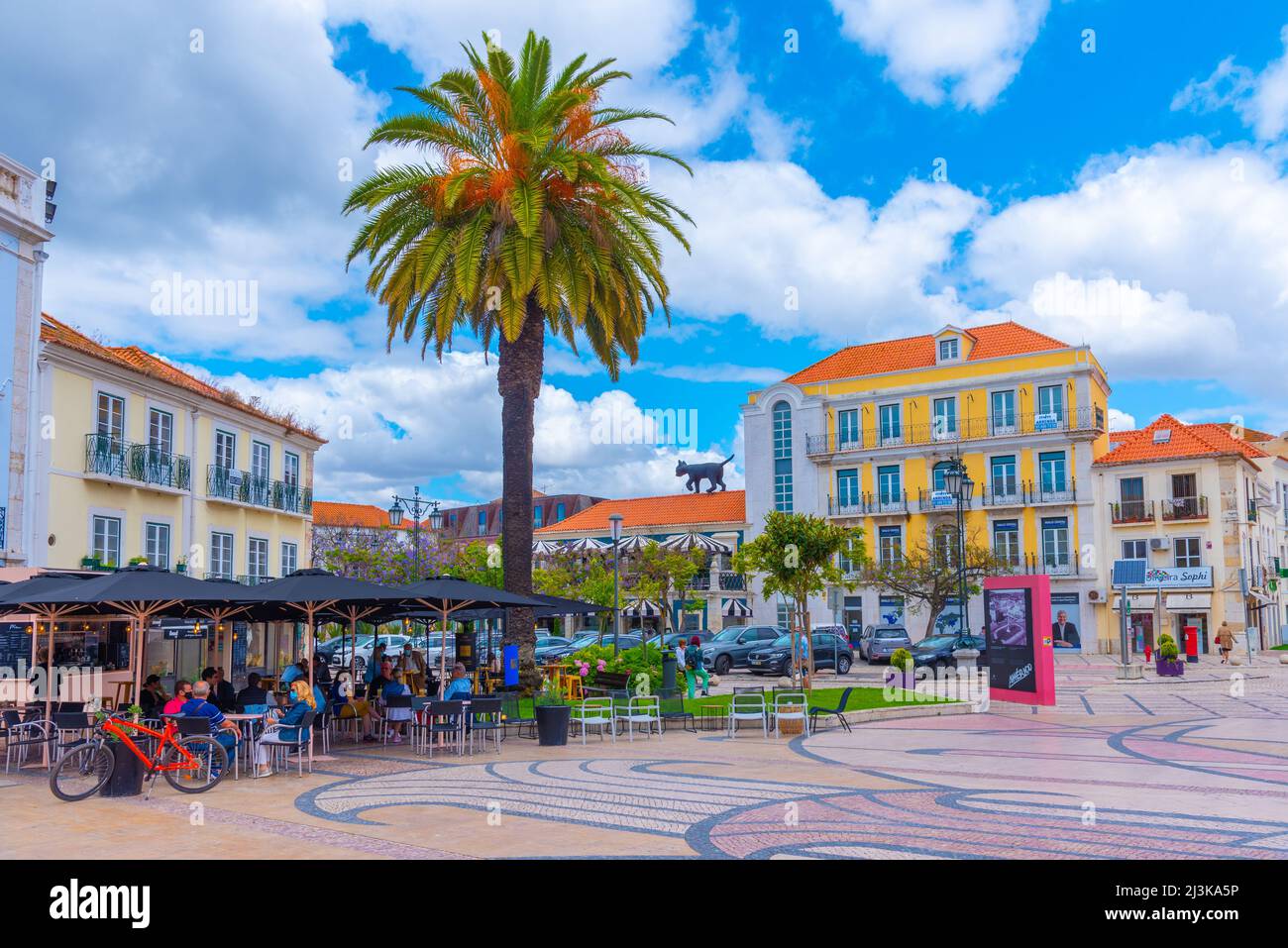 Setubal, Portugal, June 21, 2021: Praca de Bocage square at the old ...