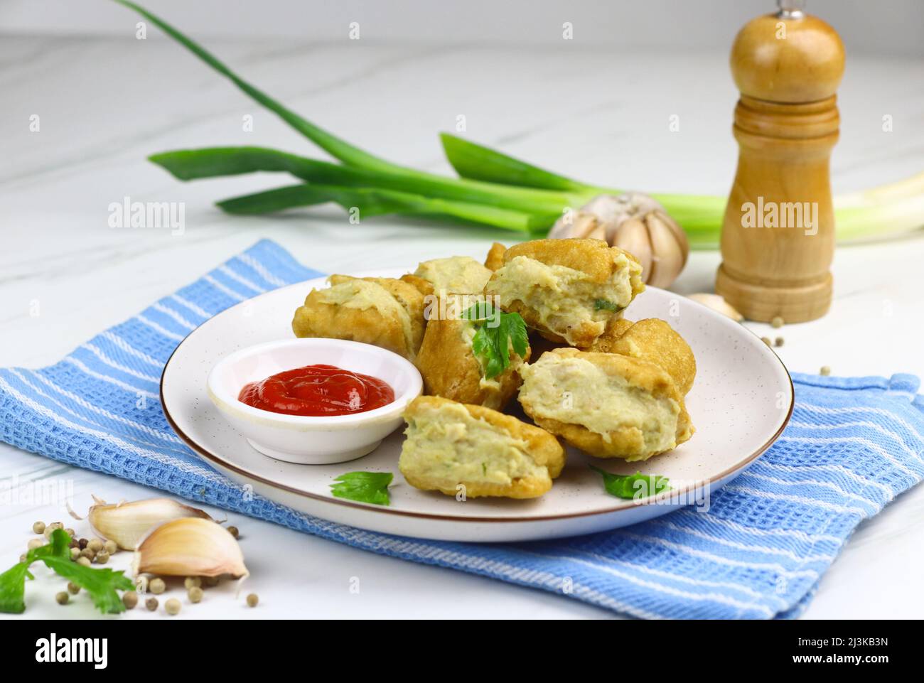 Tahu Bakso, Indonesian traditional snack made from tofu, chicken or ...