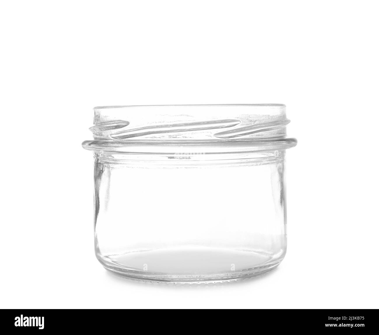 Empty glass jar on white background Stock Photo - Alamy