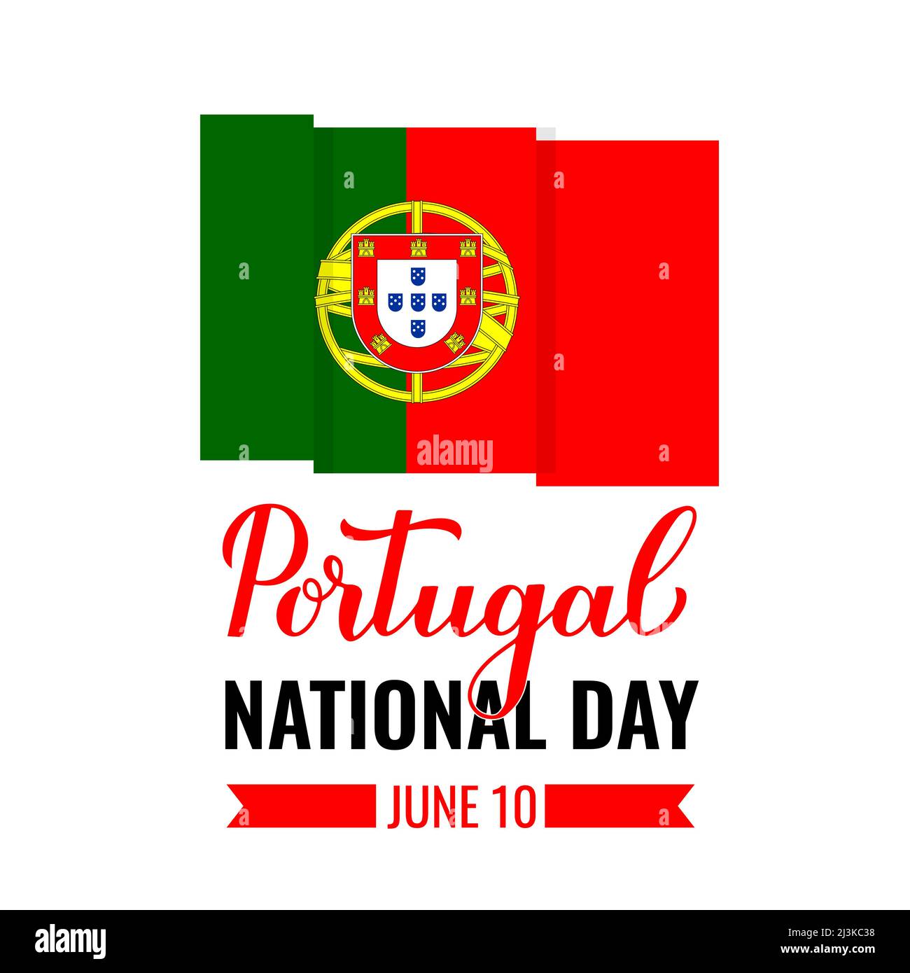 Portugal National Day typography poster. Holiday celebration on June 10 ...