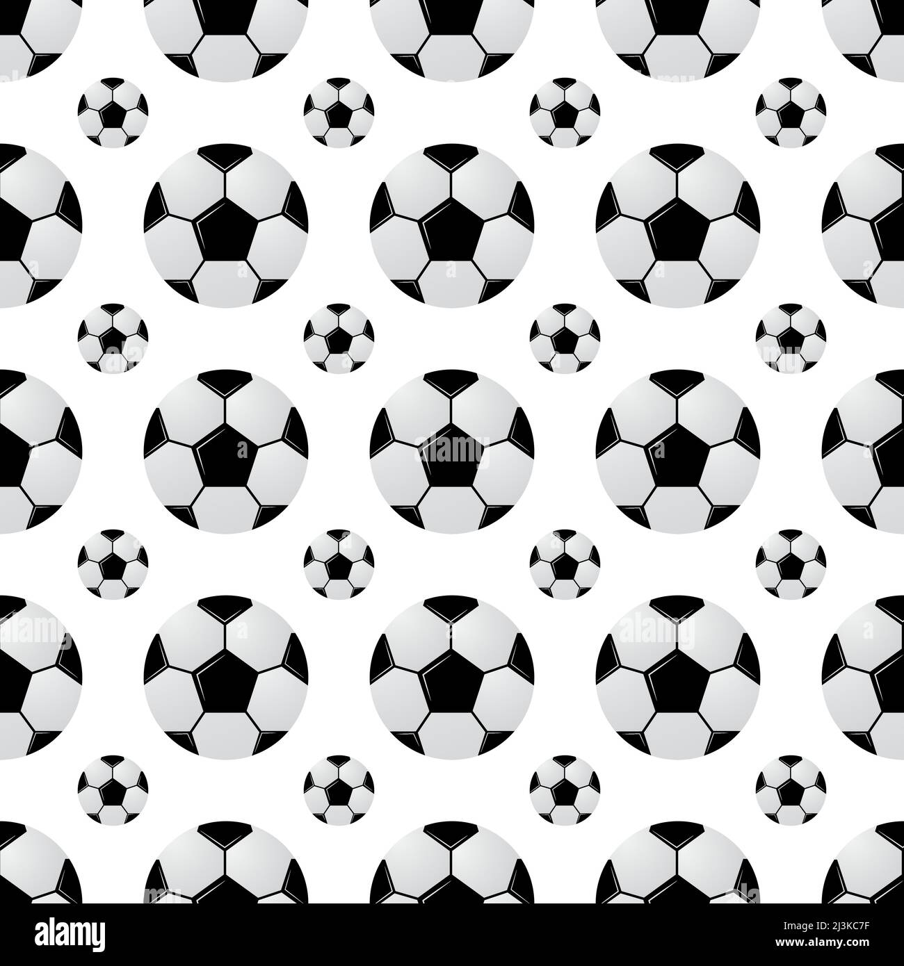 Soccer or football balls seamless pattern. Sport game background ...