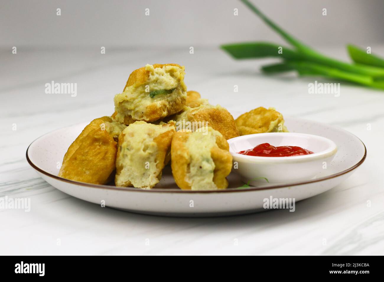 Tahu Bakso, Indonesian traditional snack made from tofu, chicken or ...