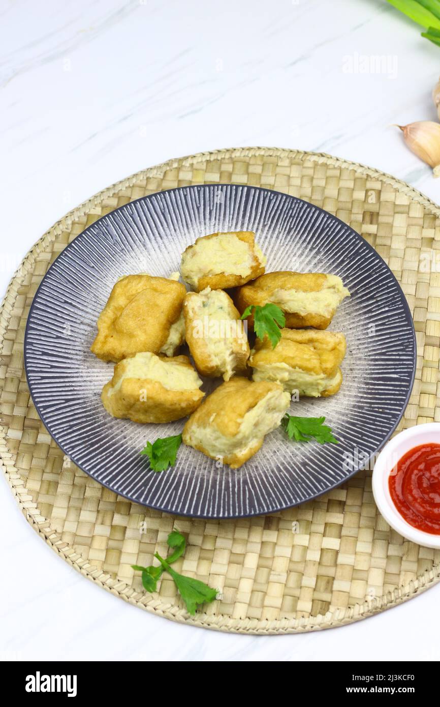 Tahu Bakso, Indonesian traditional snack made from tofu, chicken or ...