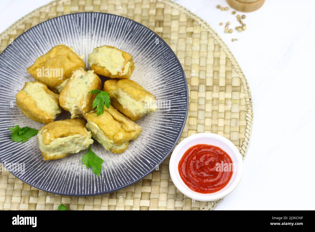 Tahu Bakso, Indonesian traditional snack made from tofu, chicken or ...