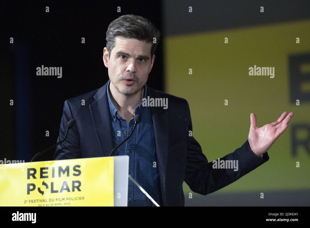 Reims, France. 08th Apr, 2022. Yann Gozlan attending the Claude Chabrol ...