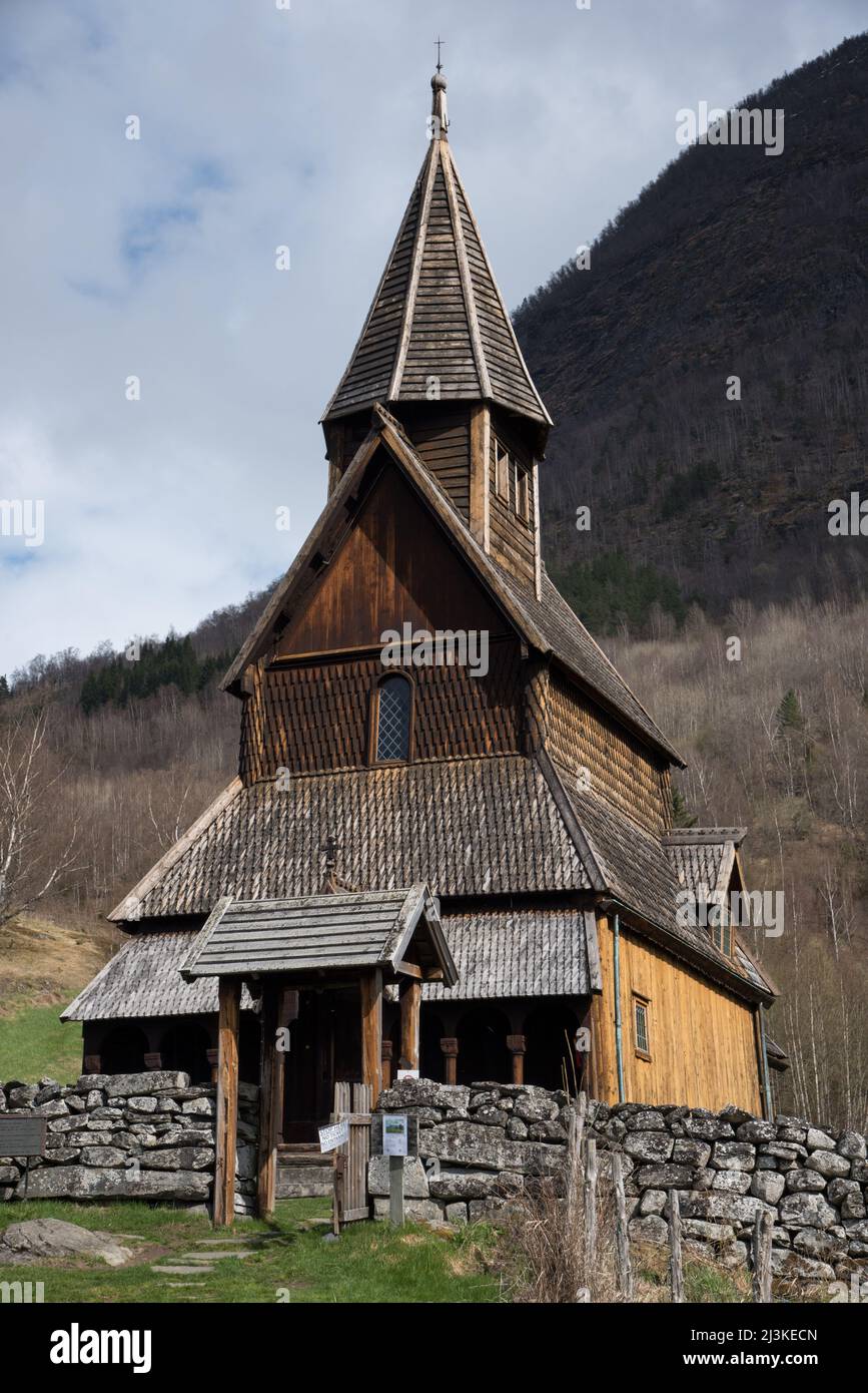 Urnes stave church was constructed around 1100 as a rural single-nave ...