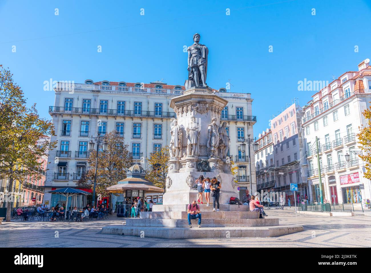 Lisbon, Portugal, October 24, 2021: People are passing through Luis de ...