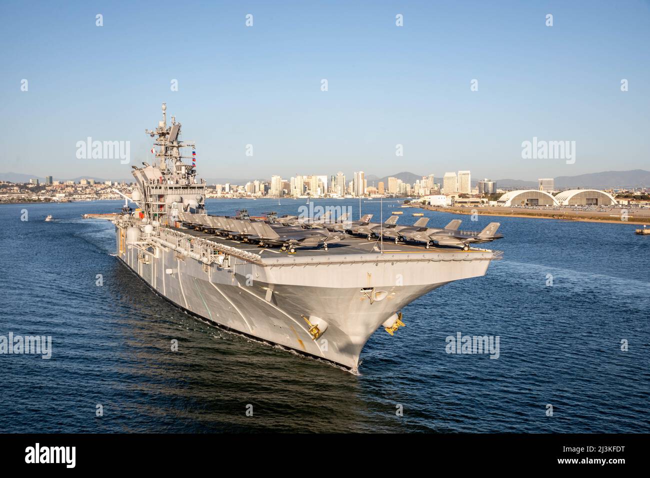 Amphibious assault ship USS Tripoli (LHA 7) departs Naval Air Station ...