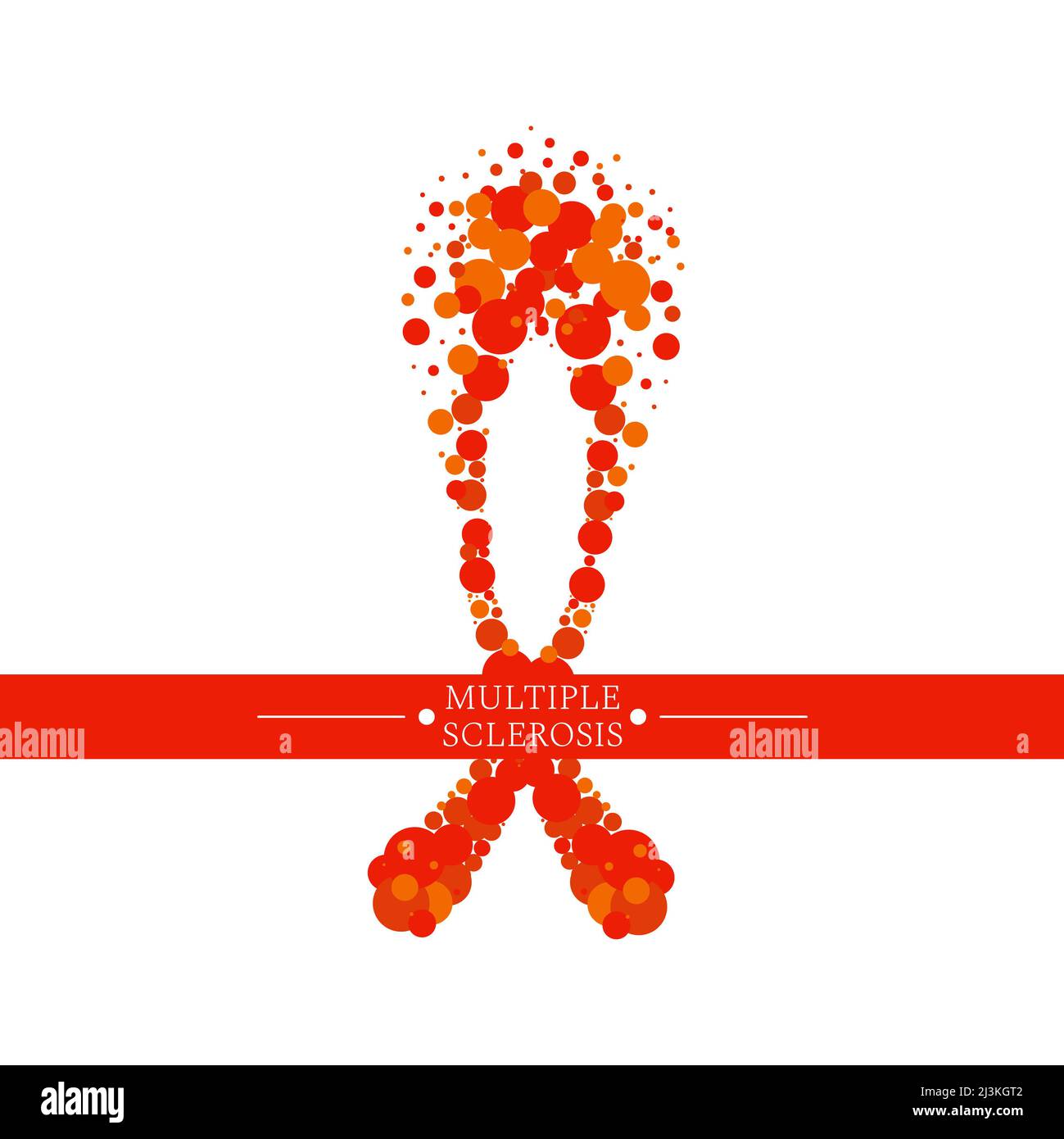 Multiple sclerosis awareness ribbon, conceptual illustration Stock ...