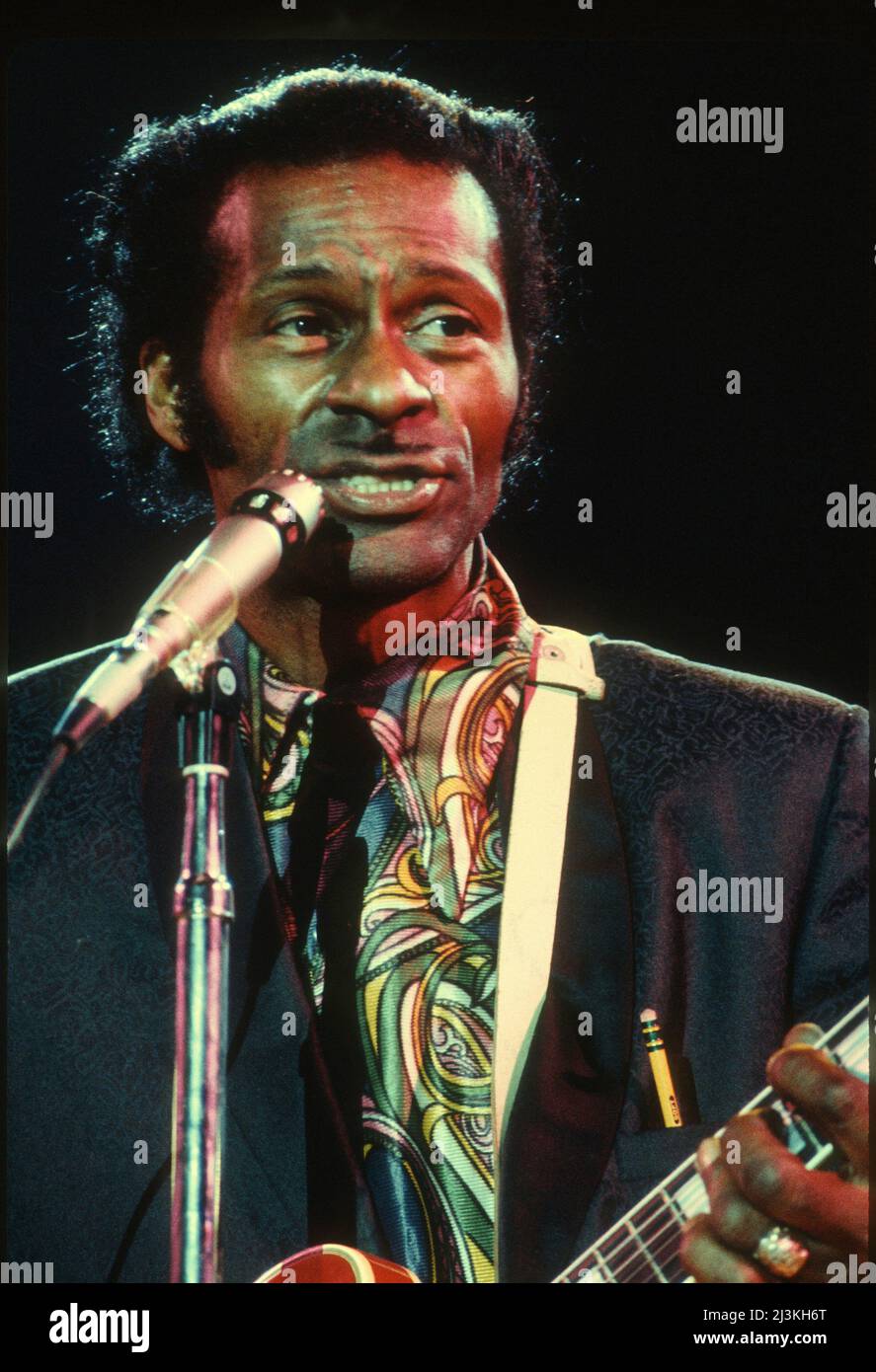 Chuck Berry performs in concert during the 1970's Credit: Jeffrey Mayer ...