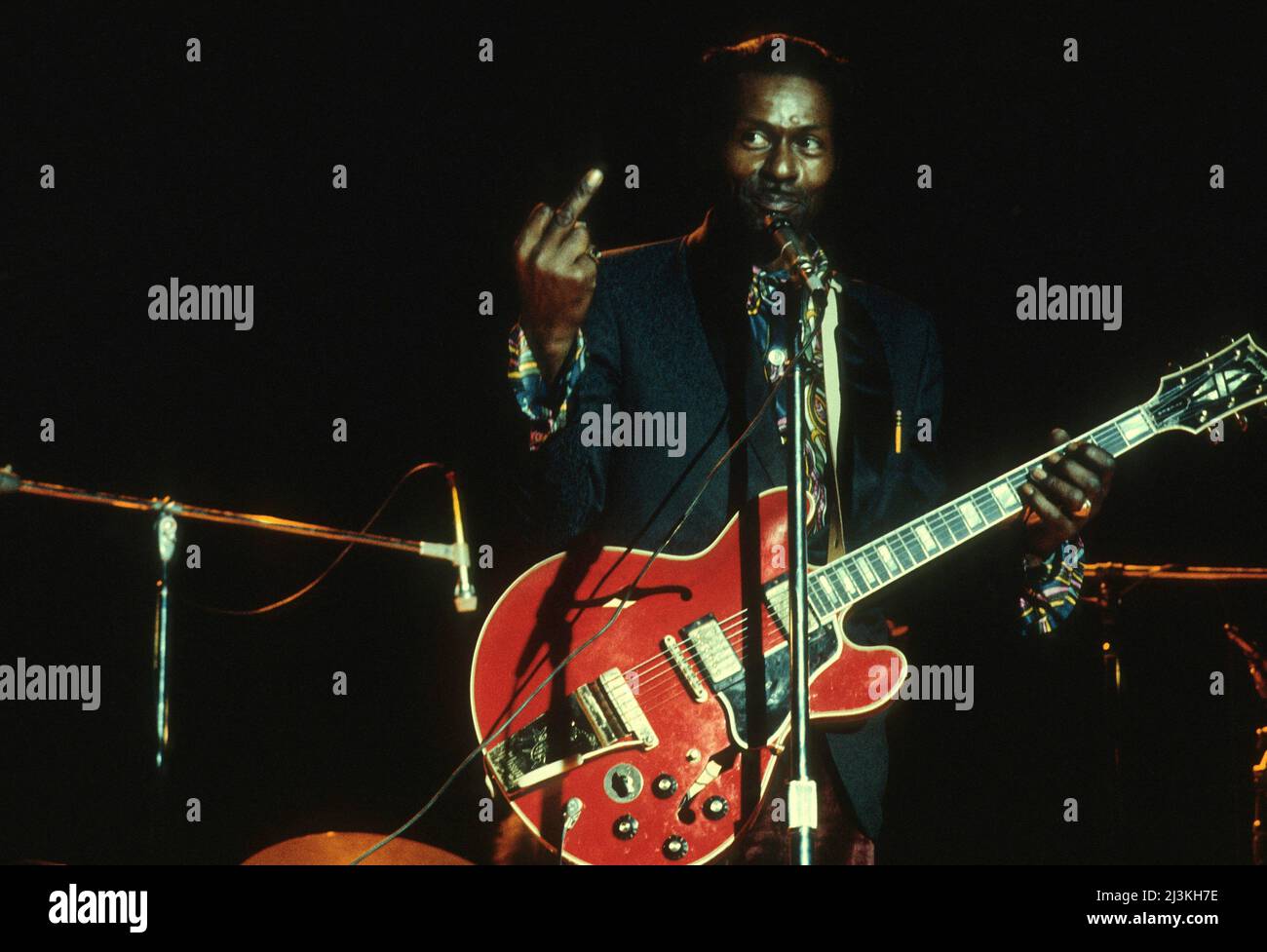 Chuck Berry performs in concert during the 1970's Credit: Jeffrey Mayer ...