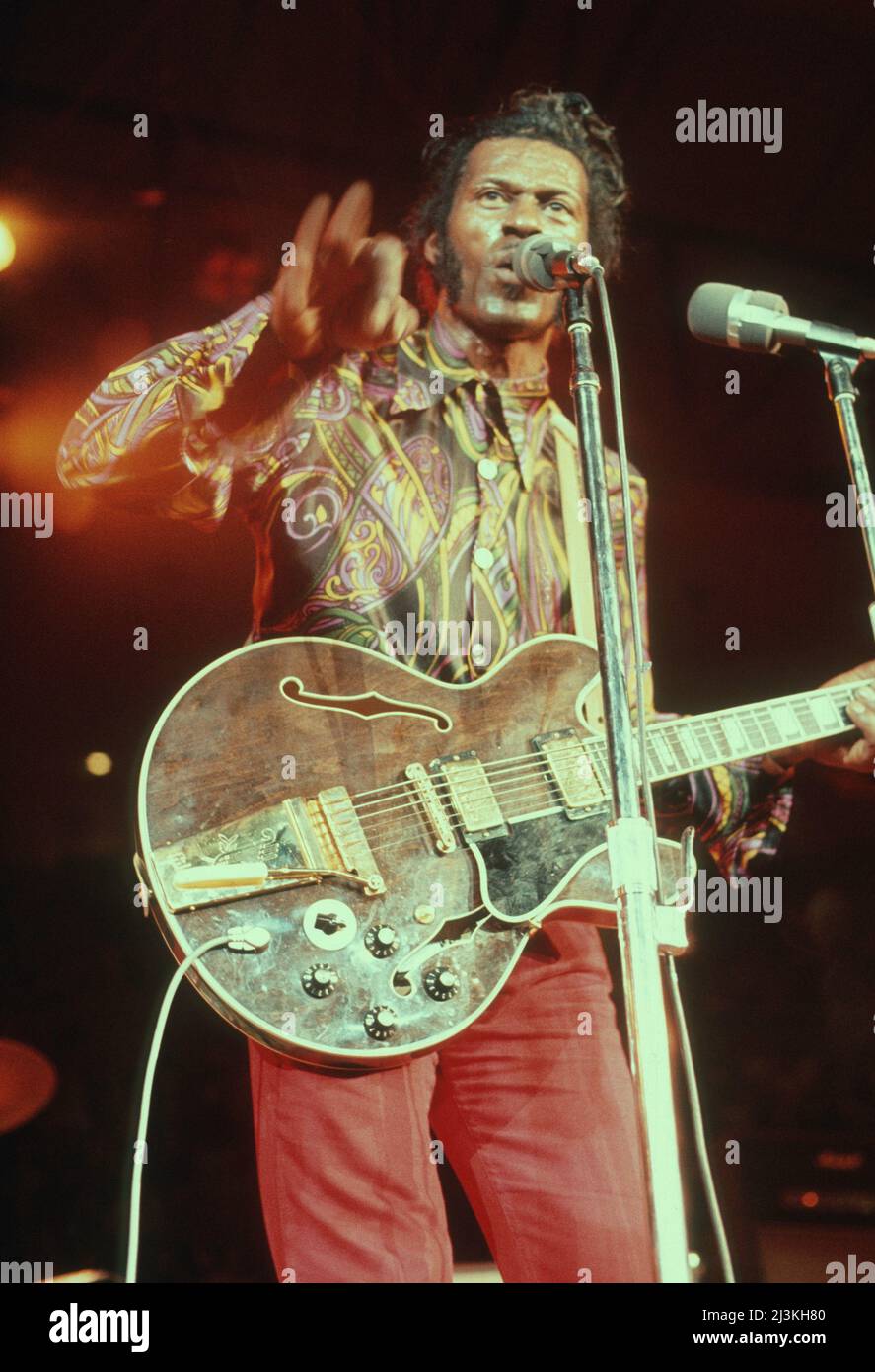 Chuck Berry performs in concert during the 1970's Credit: Jeffrey Mayer ...