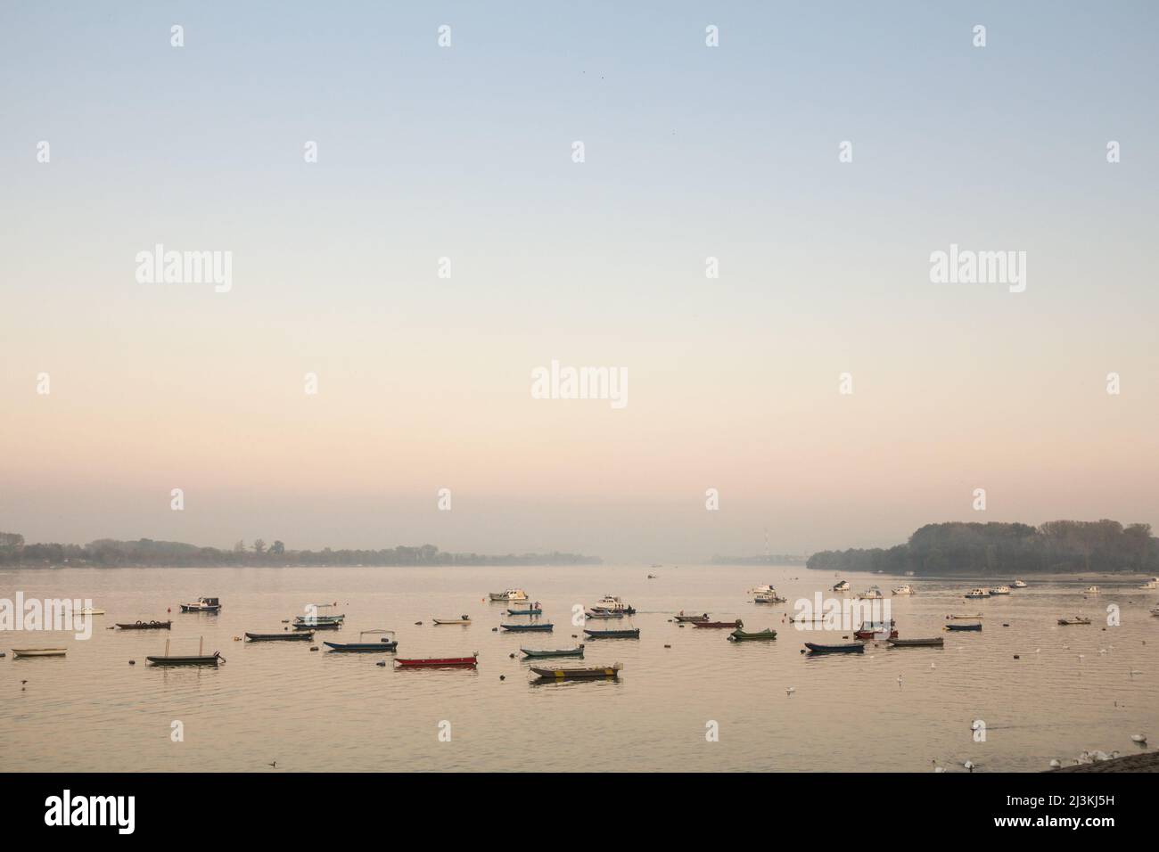 Picture of Zemun Quay, also known as Zemunski kej, in Belgrade, capital ...