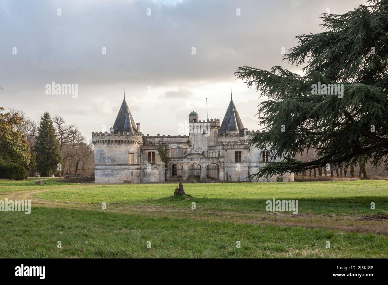 Picture of a neglected abandoned french castle, also called chateau ...
