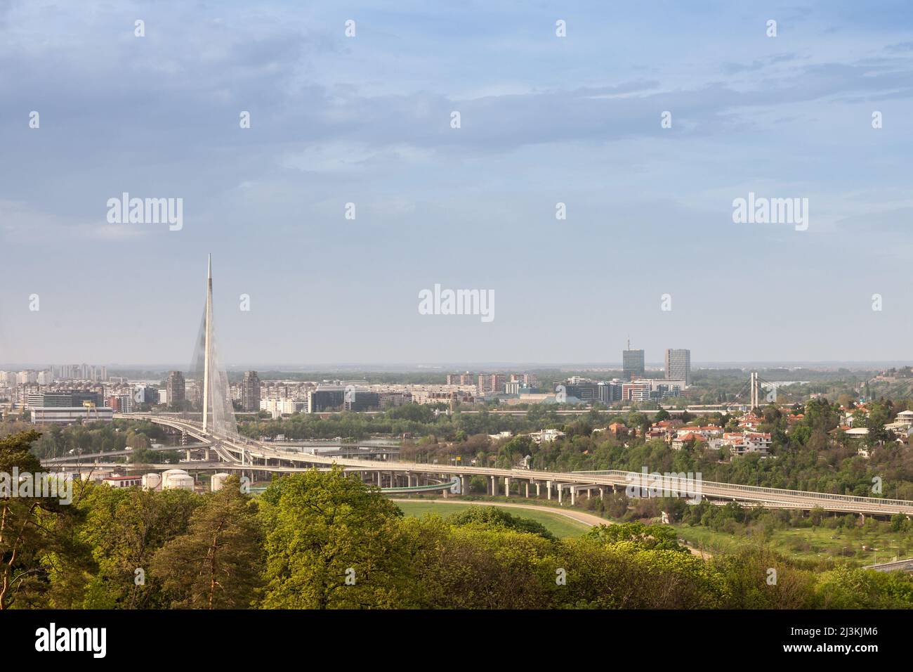 Picture of a typical skyline of Novi Beograd, in Belgrade, Serbia, with ...
